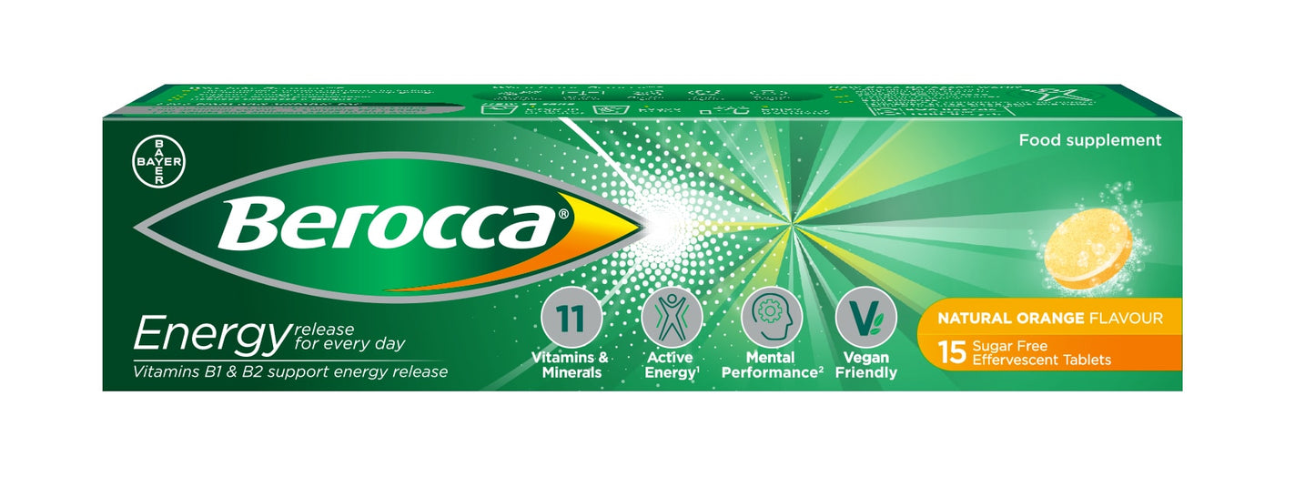 Berocca Orange Flavour 15 Effervescent Tablets – MicroBio Health™