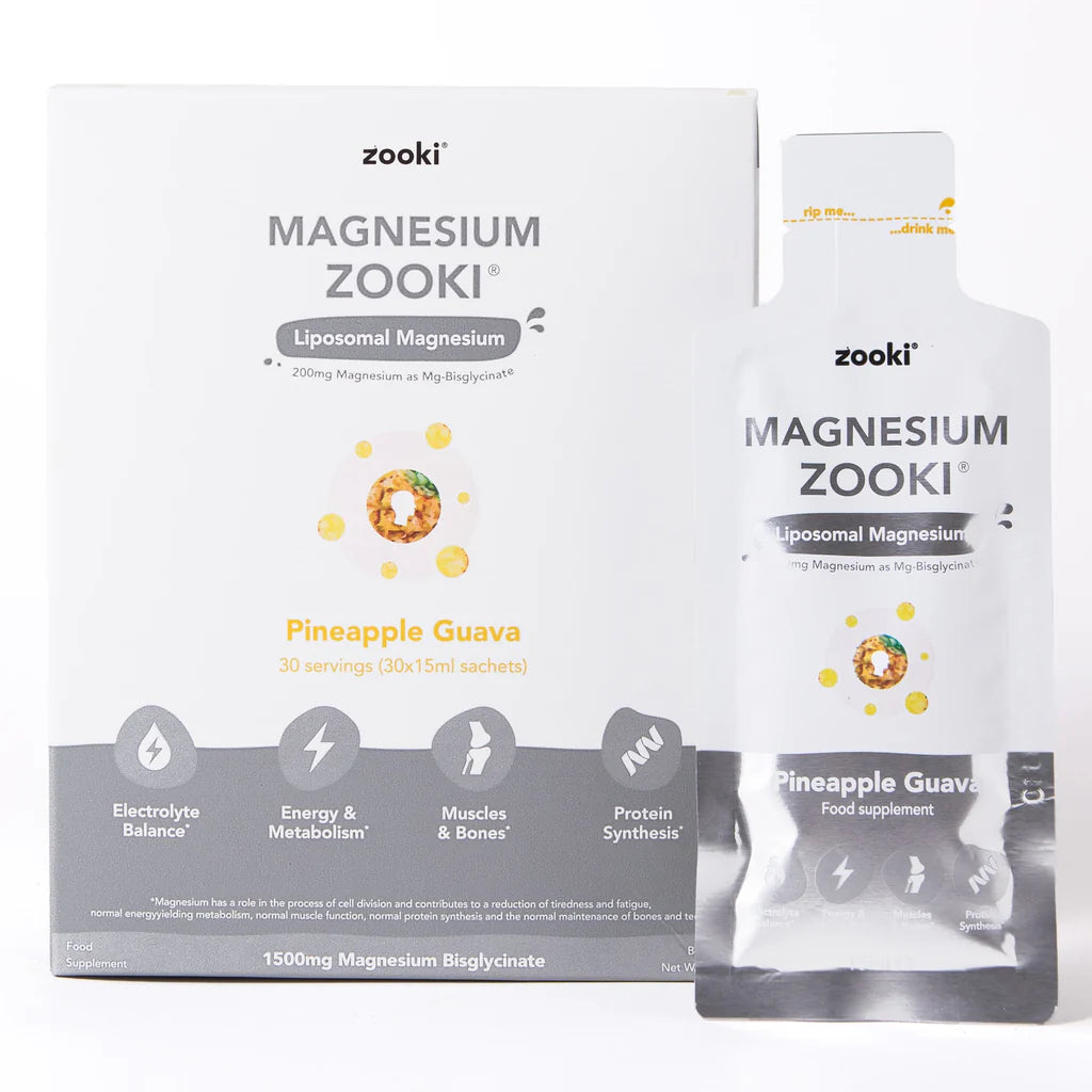 Zooki Liposomal Magnesium Bisglycinate 1500mg Pineapple 30 sachets ...