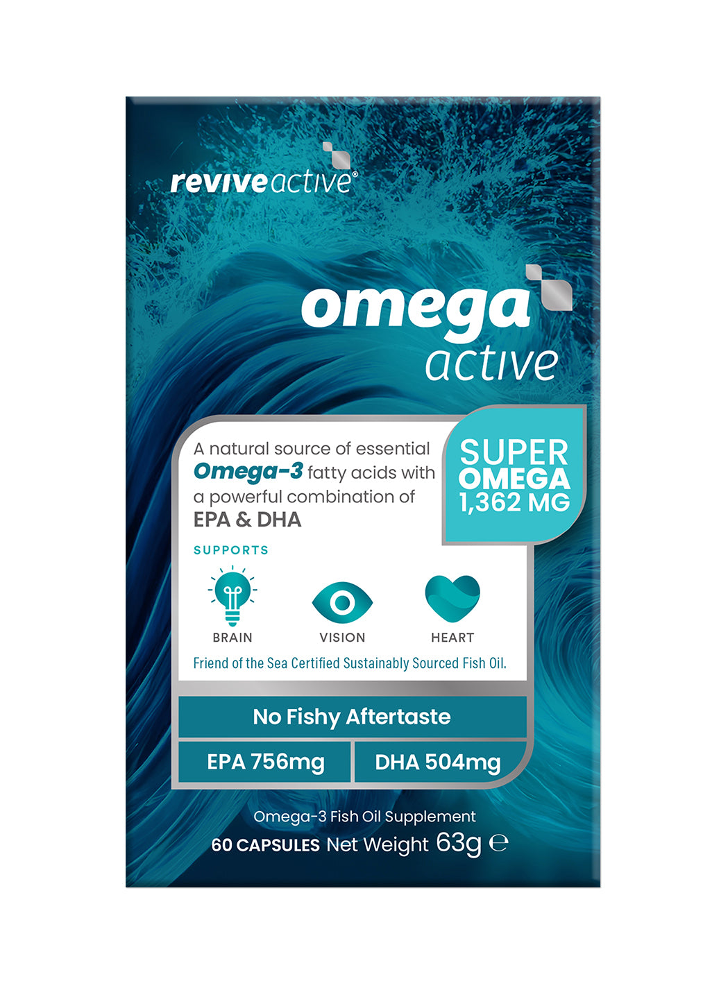 Revive Omega Active 30 Day Box (60 Capsules) - Heart & Brain Health ...